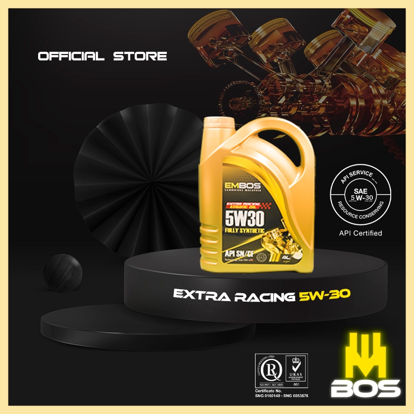 EMBOS 5W30 Fully Synthetic 𝐄𝐗𝐓𝐑𝐀 𝐑𝐀𝐂𝐈𝐍𝐆 | SN/CF 5W-30 4 Liter engine oil Toyota Honda Perodua ...