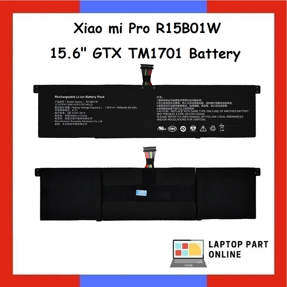 Xiao mi Pro R15B01W 15.6" GTX TM1701 Battery | Shopee Malaysia