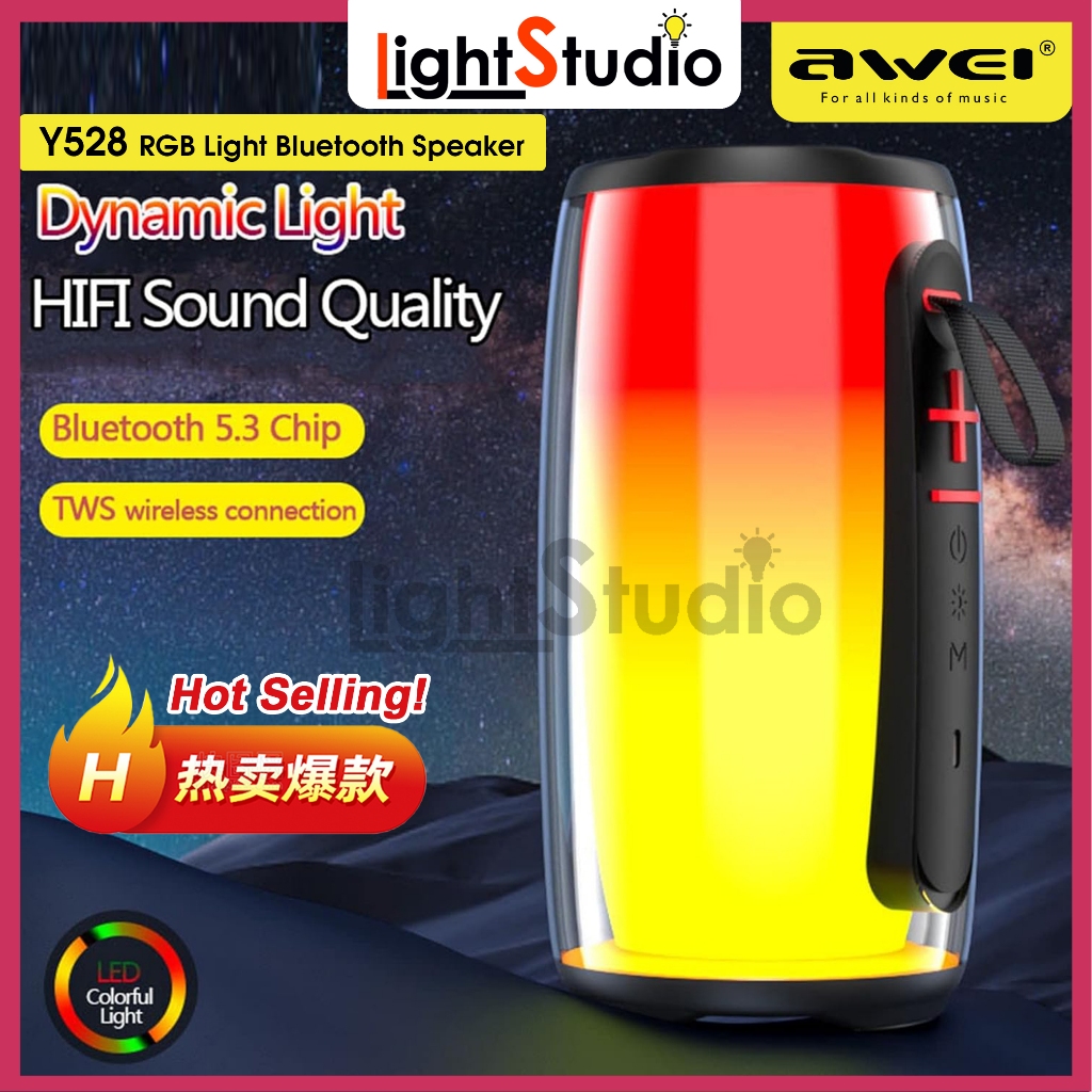 Awei Y528 RGB Light Playback Portable Wireless Bluetooth Speaker TWS ...