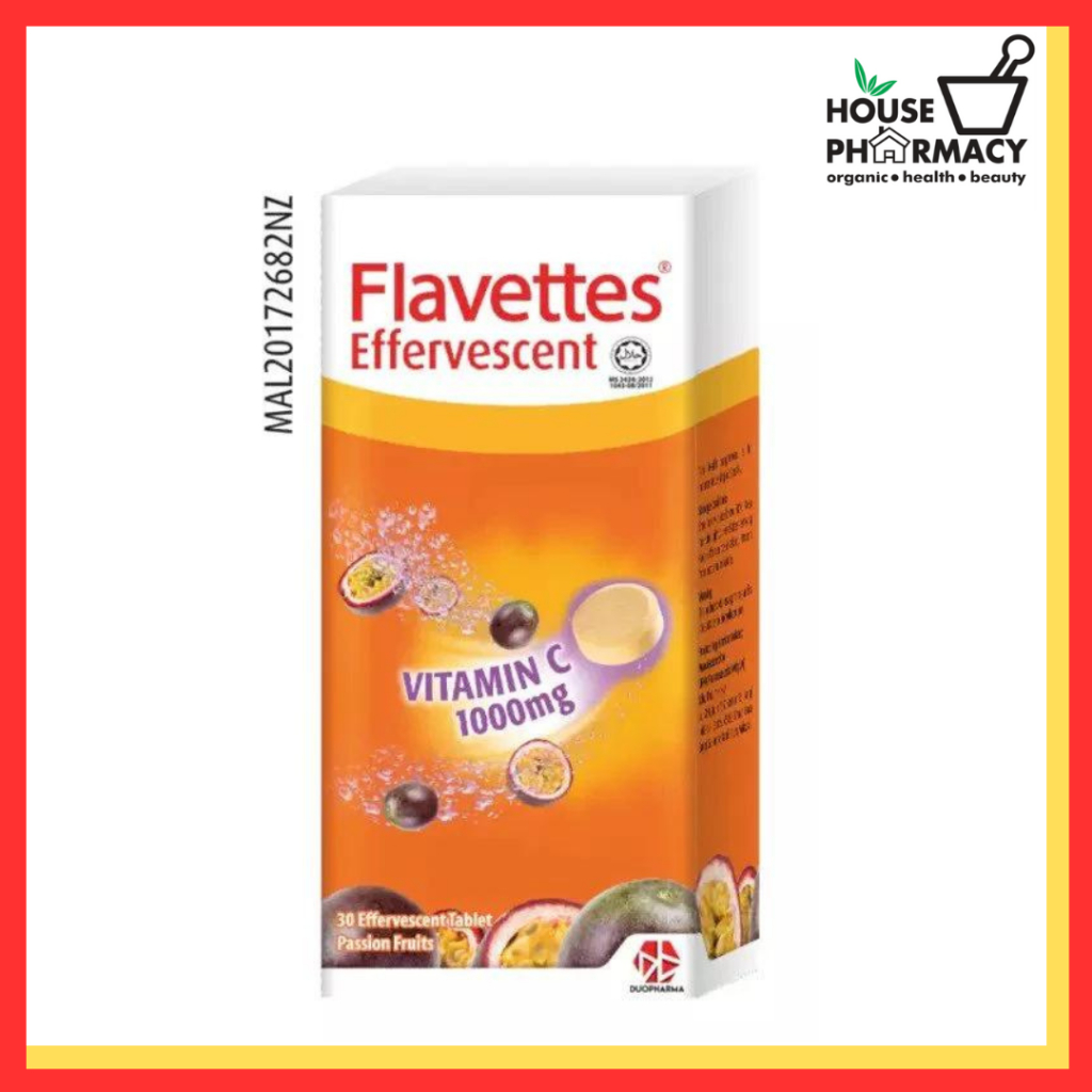 Flavettes Effervescent Vitamin C + Passion Fruit 1000mg 15s x 2 ...