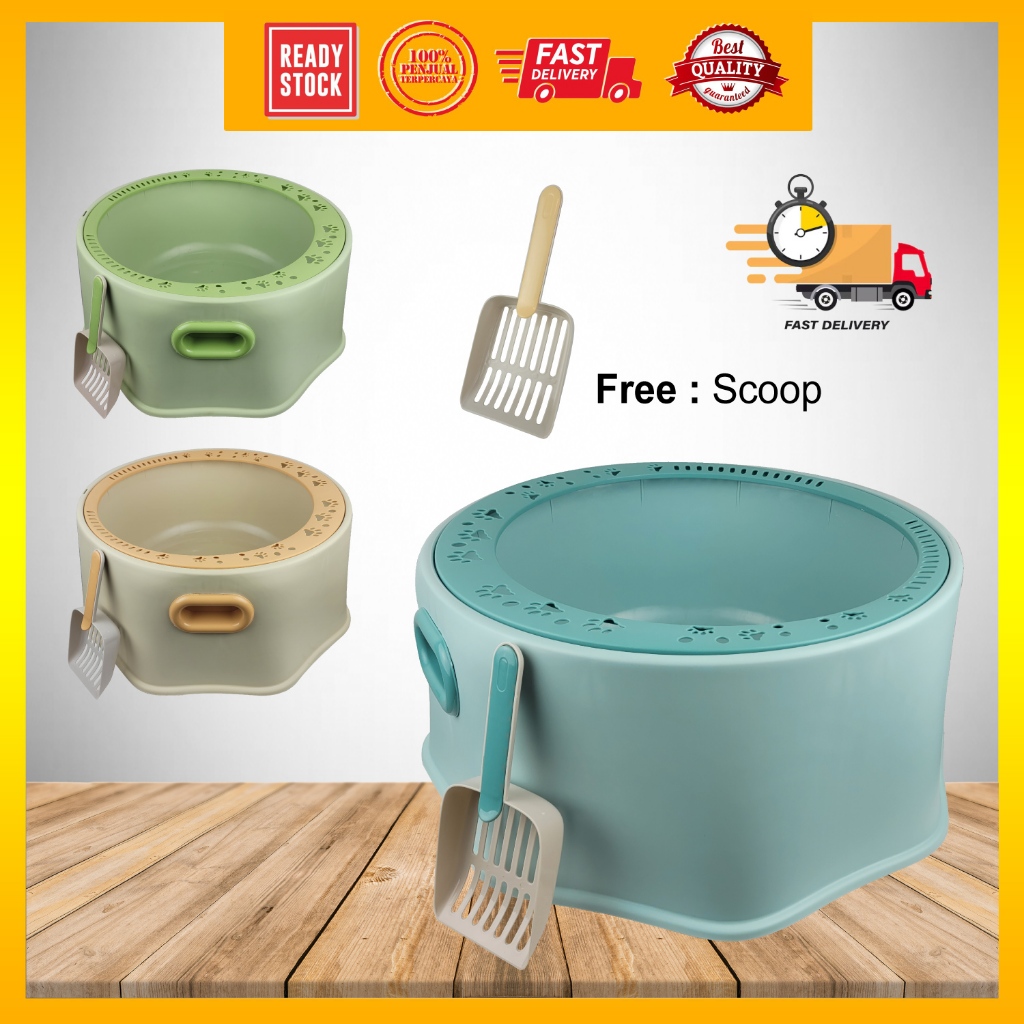 Extra Deep Cat Litter Box Toilet Kucing Cat Bekas Pasir Kucing Besar ...