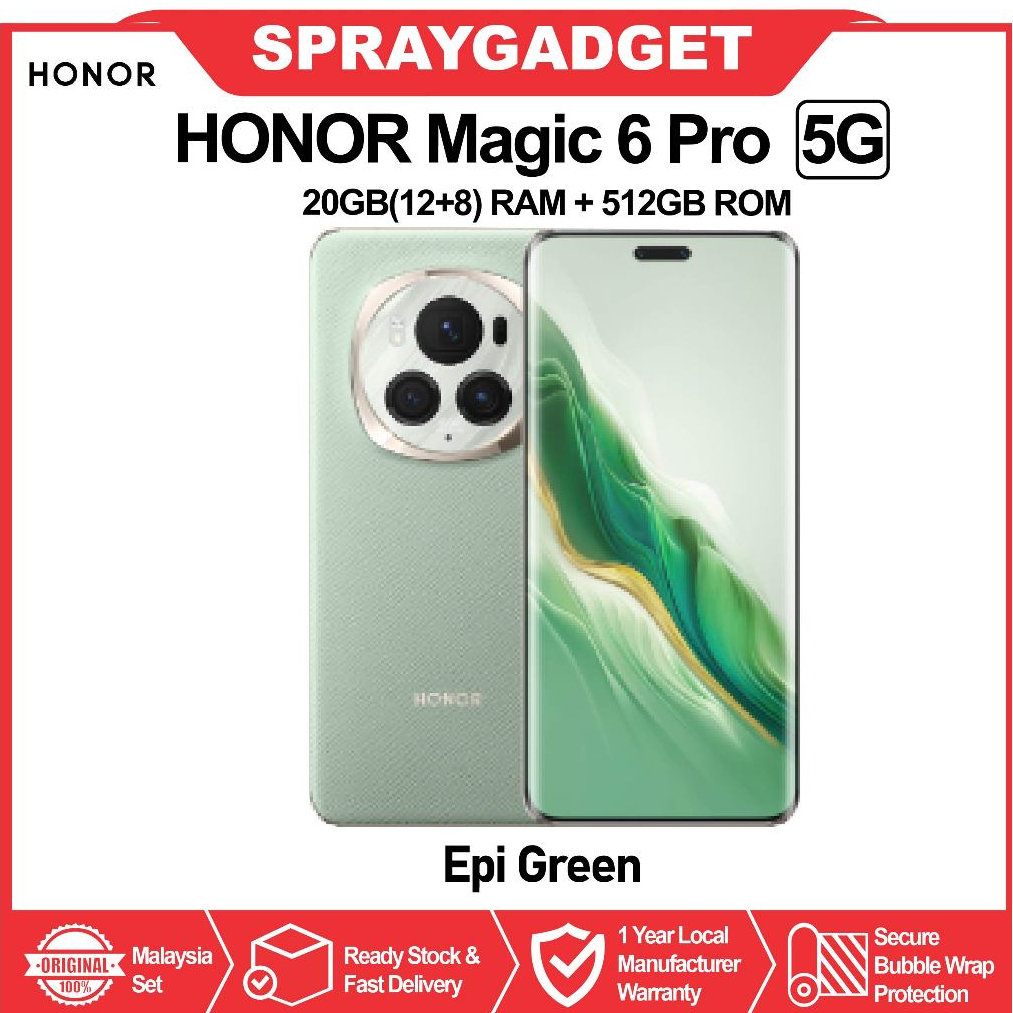 HONOR Magic 6 Pro 5G 20GB*(12+8GB Extended RAM) + 512GB ROM ,Snapdragon 8 Gen 3, 80W SuperCharge ...