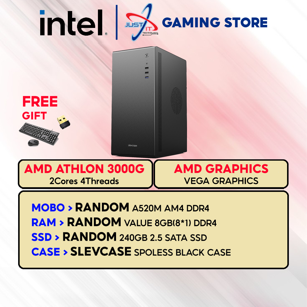 JUSTIT JIGAMING AMD BASIC OFFICE PC PACKAGE ( ATHLON 3000G / RYZEN 3 ...