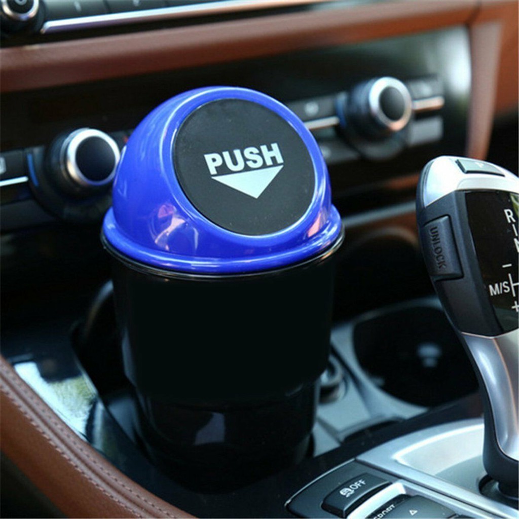 Car Dustbin Cover Trash Bin Rubbish Garbage Bin Mini Hanging Cup Drink ...
