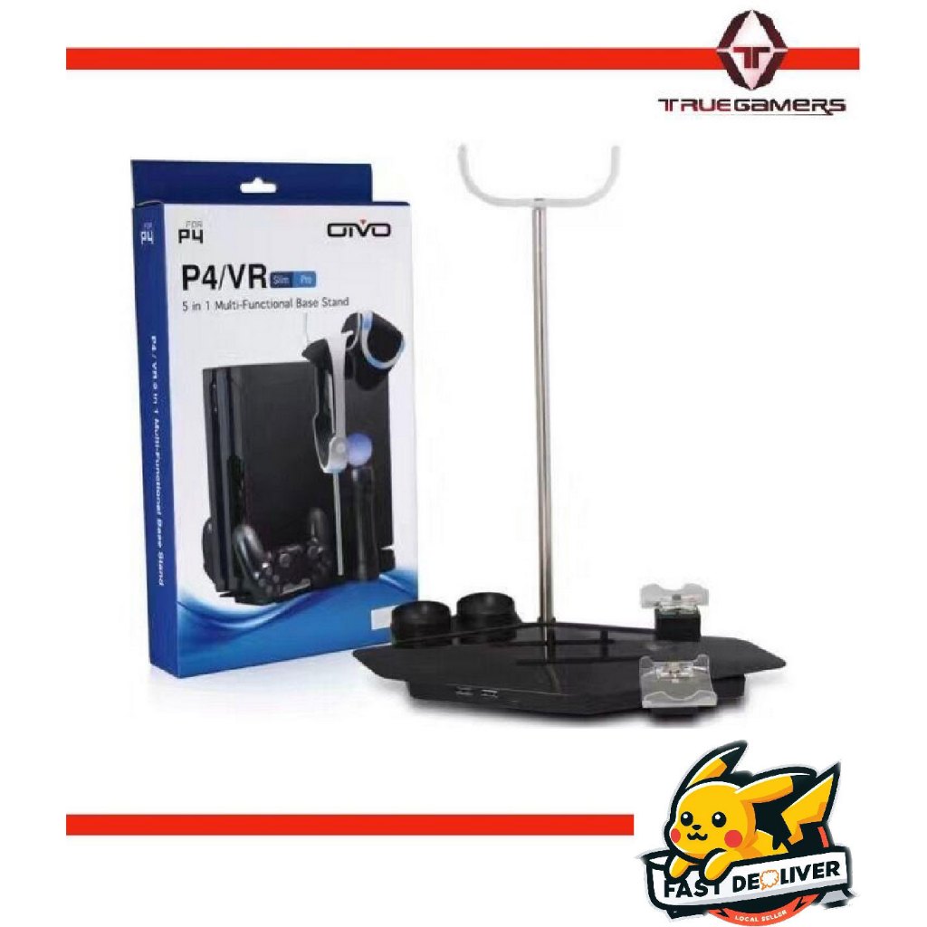 PS4 Slim / Pro PSVR OTVO 5 in 1 Multifunctional Base Stand (IV-P4S011 ...