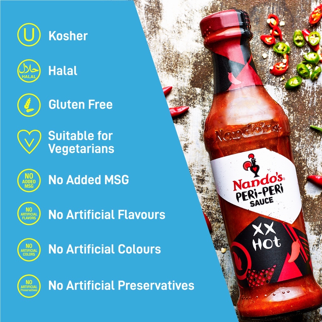 Nando's XX Hot PERi-PERi Sauce (250g) [Halal] [Low Calorie] | Shopee ...