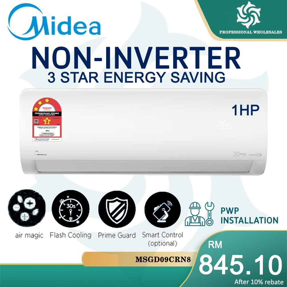 Midea New R32 1hp~2.5hp Air Cond Air Conditioner 冷气机 MSXD MSGD Aircond Penyaman Udara | Shopee ...