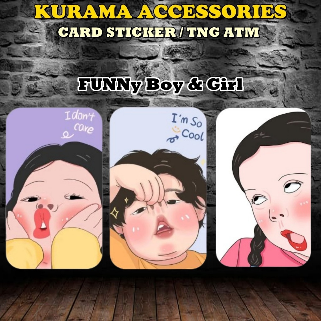 [ FUNNY Boy & Girl ] Touch n Go Card Sticker Cover TNG / MASTER / VISA ...