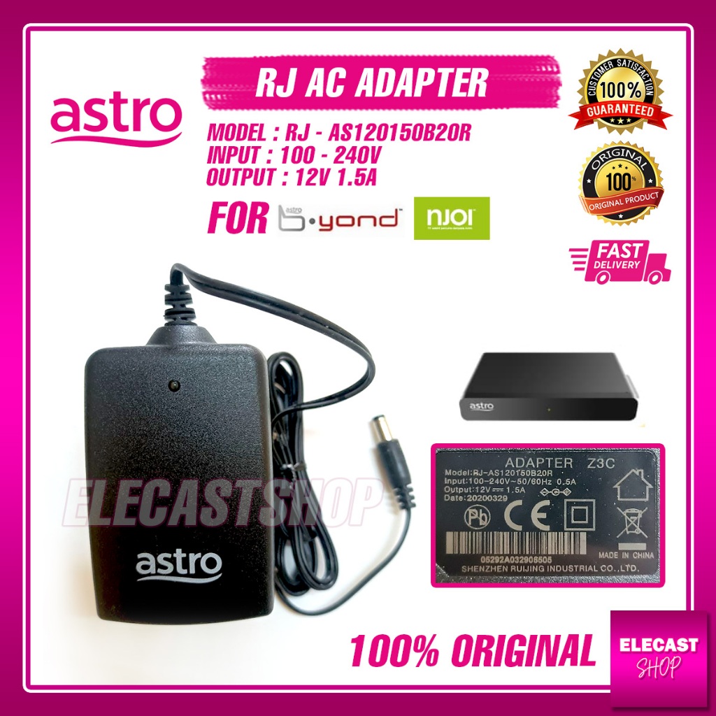 (ORIGINAL HQ) RJ MODEL:AS120150820R 12V 1.5A 100% Original Beyond/Njoi ...