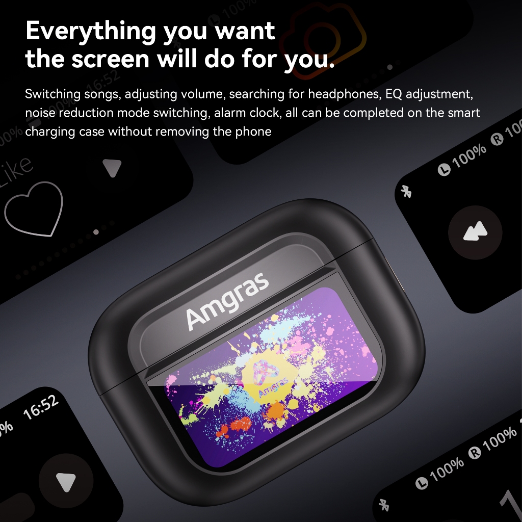 Amgras Eternity Ⅳ Major Smart Screen earphone Bluetooth Wireless Earbud ...