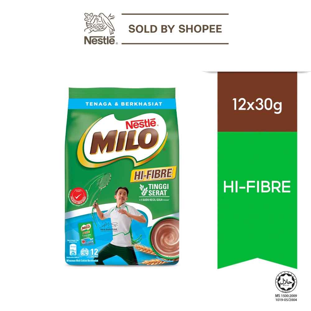 MILO Activ-Go Hi-Fibre 30g x 12s (Halal) | Shopee Malaysia