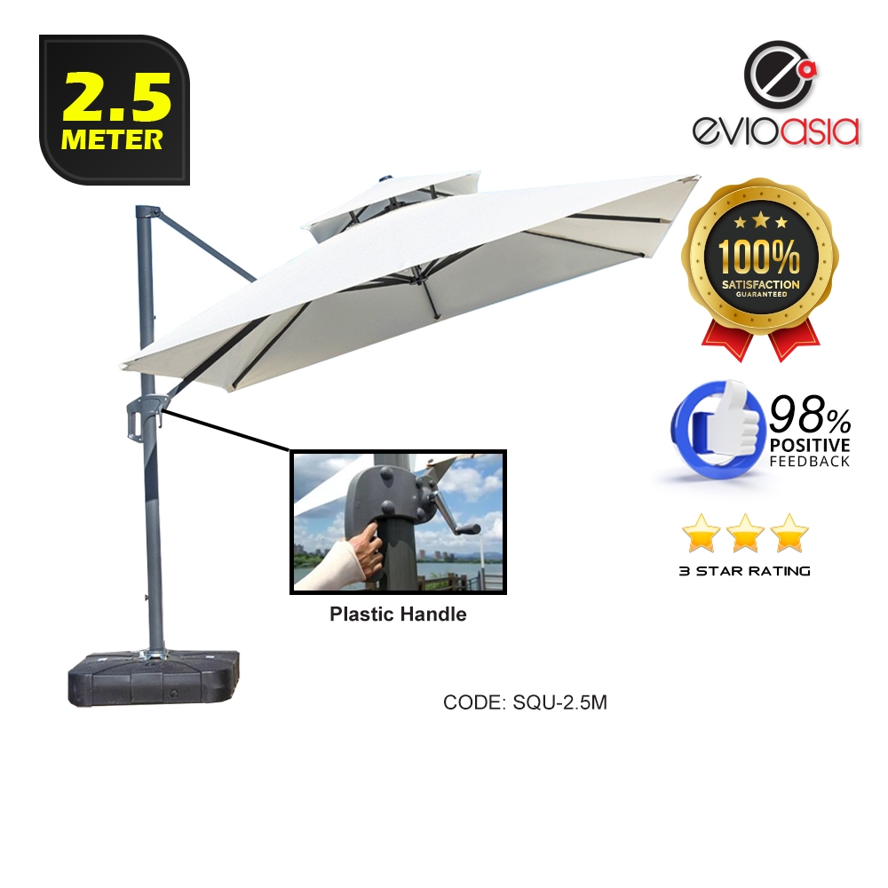 Full Set Double Layer Garden Outdoor Roman Umbrella + 165kg Water Tank ...
