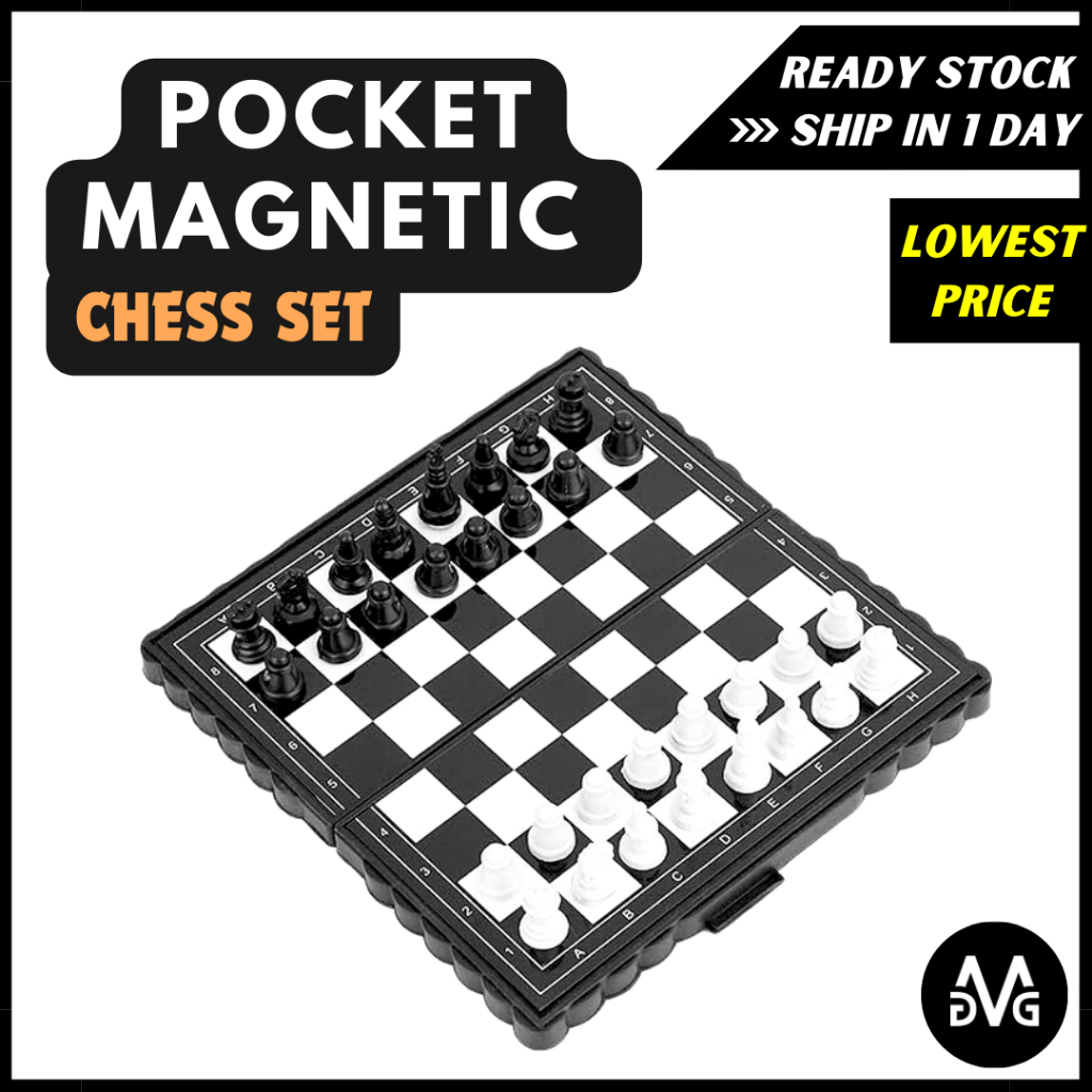 Mini Pocket Magnetic Game Chess Set Foldable Board Game│Permainan Mini ...