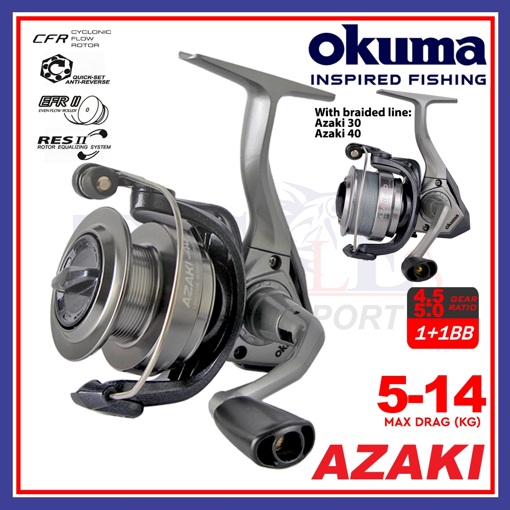 (5kg-14kg) Okuma Azaki Mesin Kekili Pancing Spinning Dengan / Tanpa ...