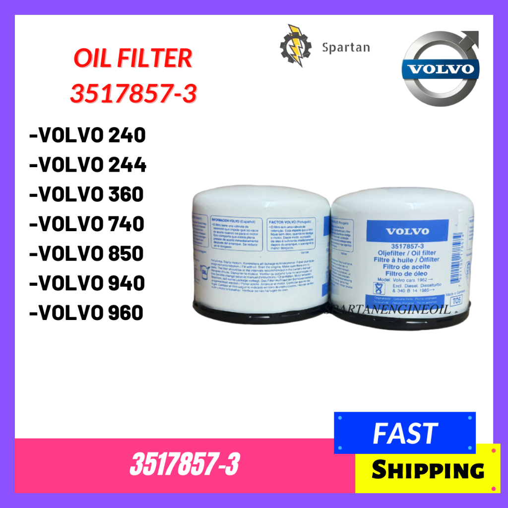 ORIGINAL VOLVO 240 / 244 / 850 / 940 OIL FILTER VOLVO ( 3517857-3 ...