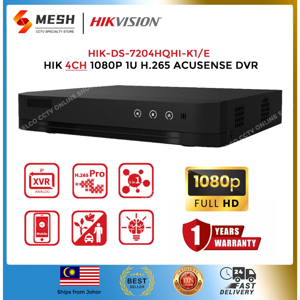 HIKVISION CCTV DVR 2MP-4MP Digital Video Recorder/Decorder + Hardisk DS ...