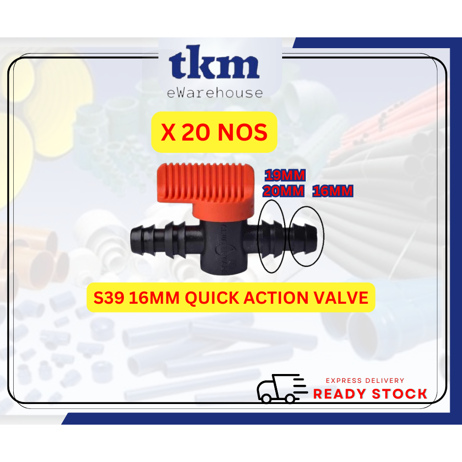 [TKM][COMPRESSION] HDPE / POLY /PP FITTINGS [20NOS] 16MM X 16MM QUICK ...