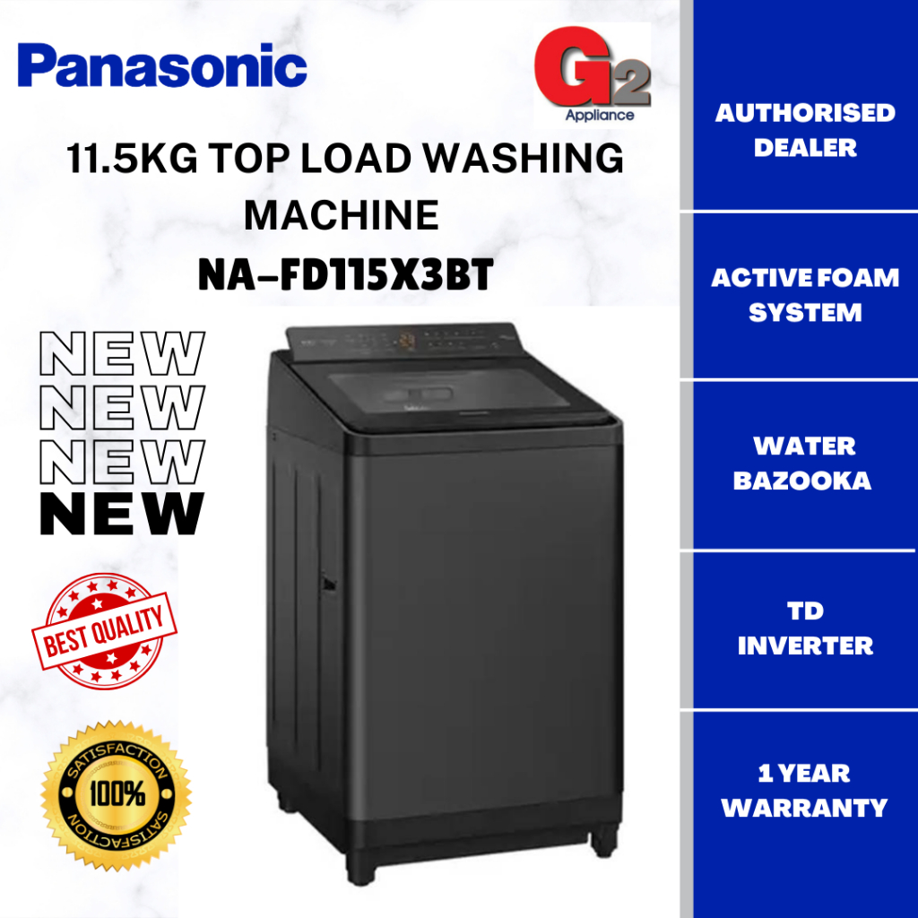 PANASONIC [NEW MODEL] 11.5KG TOP LOAD WASHING MACHINE NA-FD115X3BT ...
