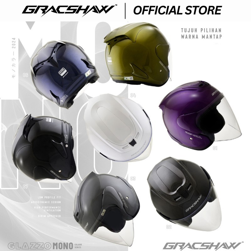GRACSHAW Glazzo Single Visor Helmet ARC Ritz | Shopee Malaysia