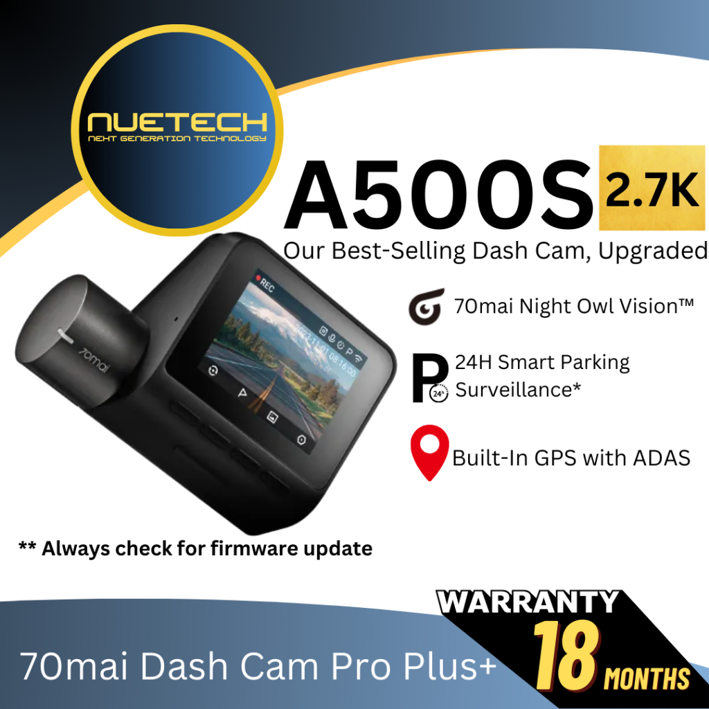 70mai A500S Dashcam Car Recorder 1944P Car Camera Rear Cam WiFi App ...