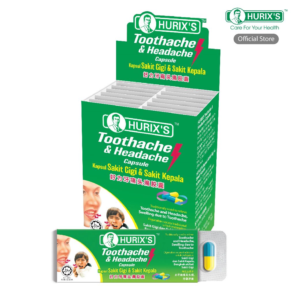 HURIX'S Toothache & Headache Capsule (6's x12) | Shopee Malaysia