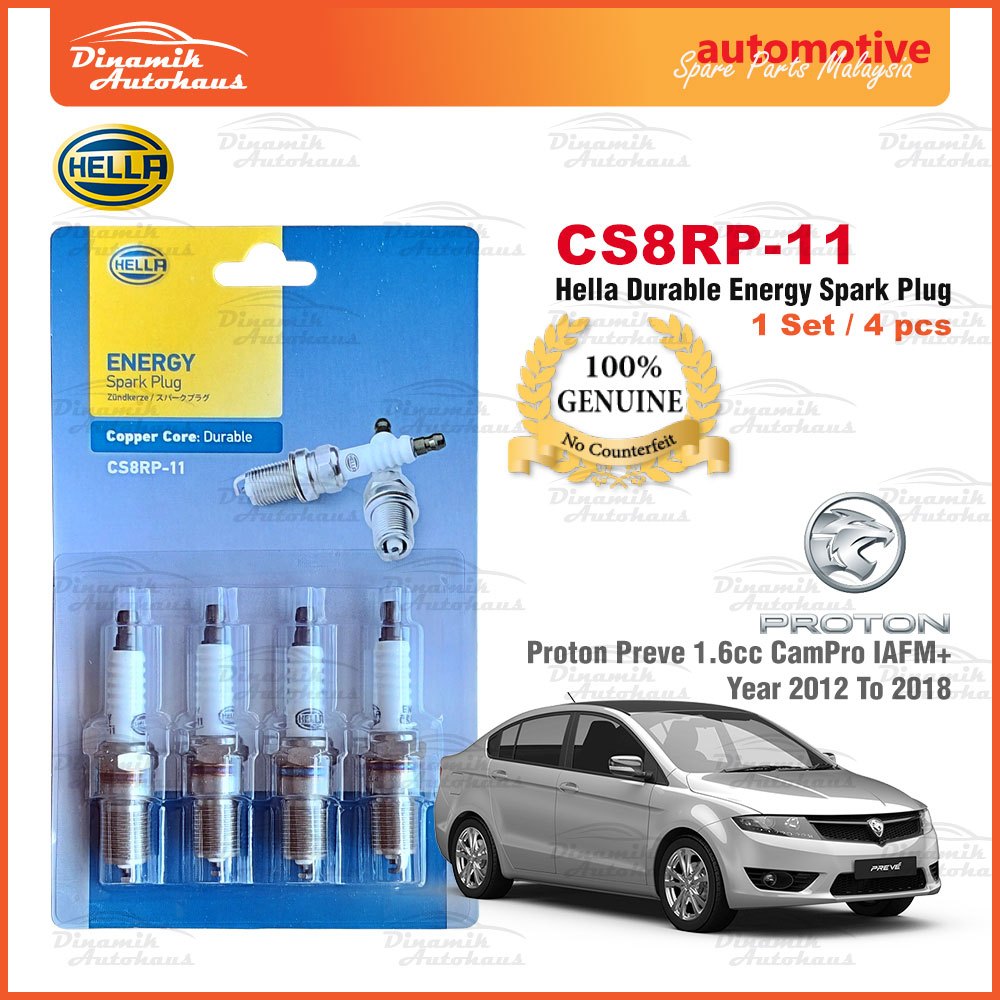 Proton Preve CamPro Engine IAFM+ Car Ignition Spark Plug (4 pcs) Hella ...