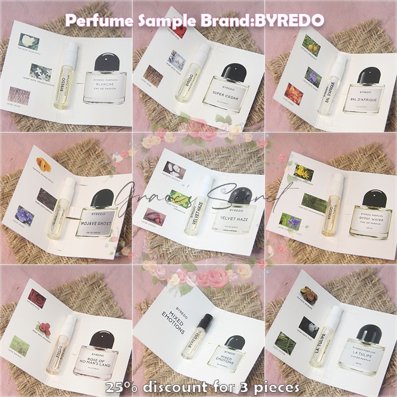 Perfume Sample - Byredo Perfume Collection / 12 Fragrances / 2ML ...
