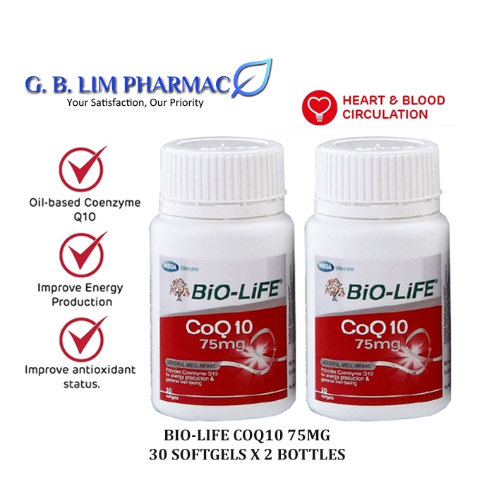 (EXP:29-JUNE-2025 ) Bio-Life CoQ10 75mg Co-enzyme Q10 30 Softgel ...