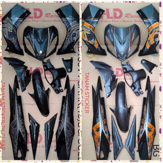 LC135 V1 BATIK 13 BODY COVER SET WITH SIAP STICKER TANAM 2K CLEAR HLD ...