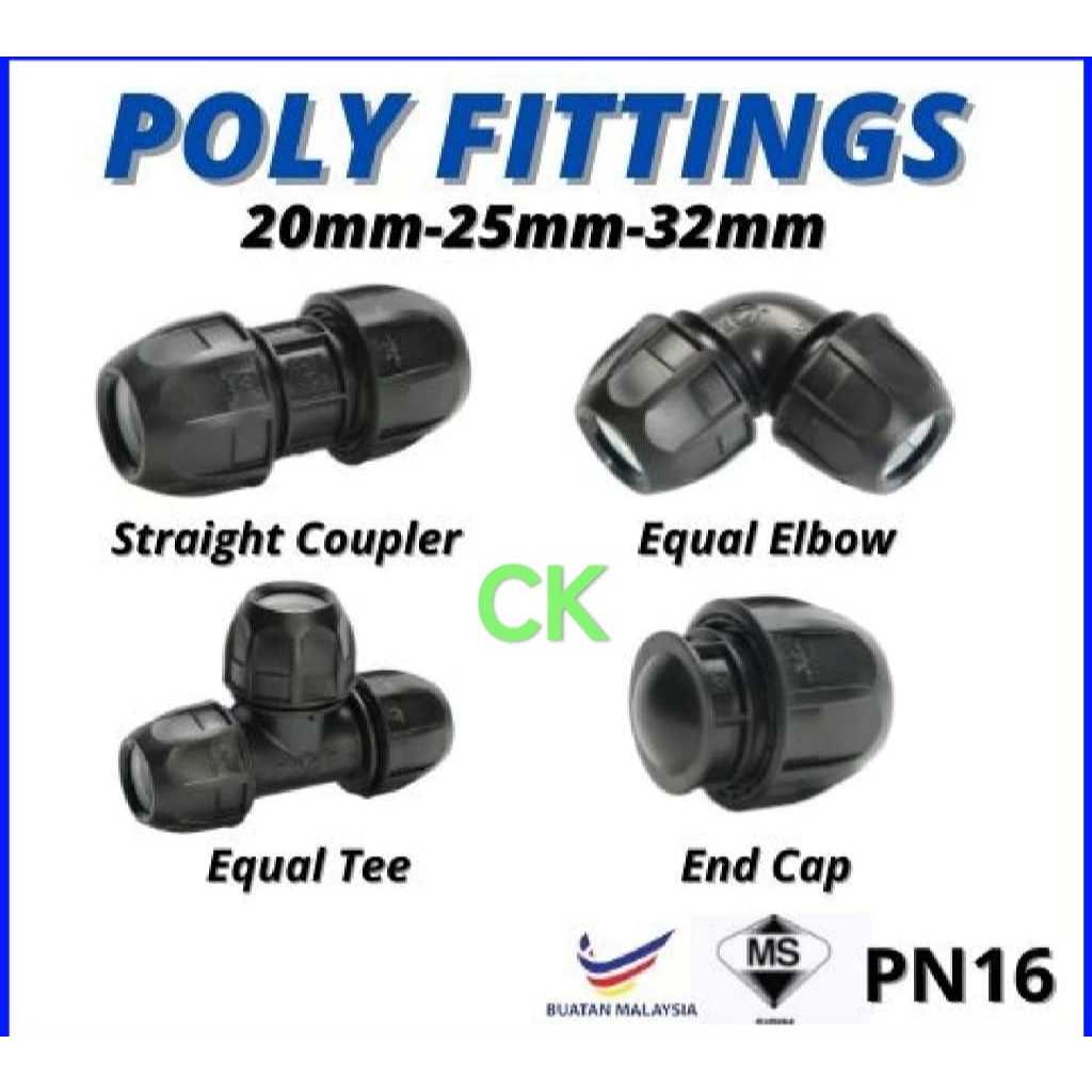 HDPE Poly Pipe Fittings 20mm 25mm 32mm Poly Pipe Connector Smart ...