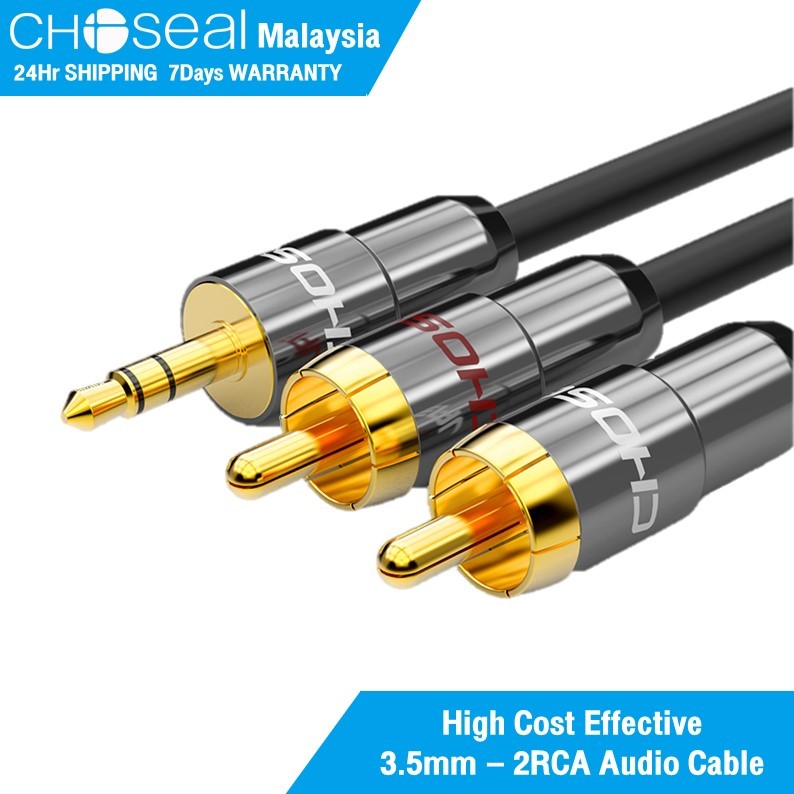 Choseal 3.5MM Male to 2RCA Male HI-FI Splitter Audio Cable Aux Cable ...