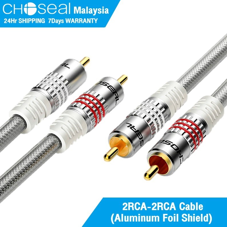 Choseal 2Rca to 2RCA Audio Cable Premium RCA Male to Male Speaker Wire ...