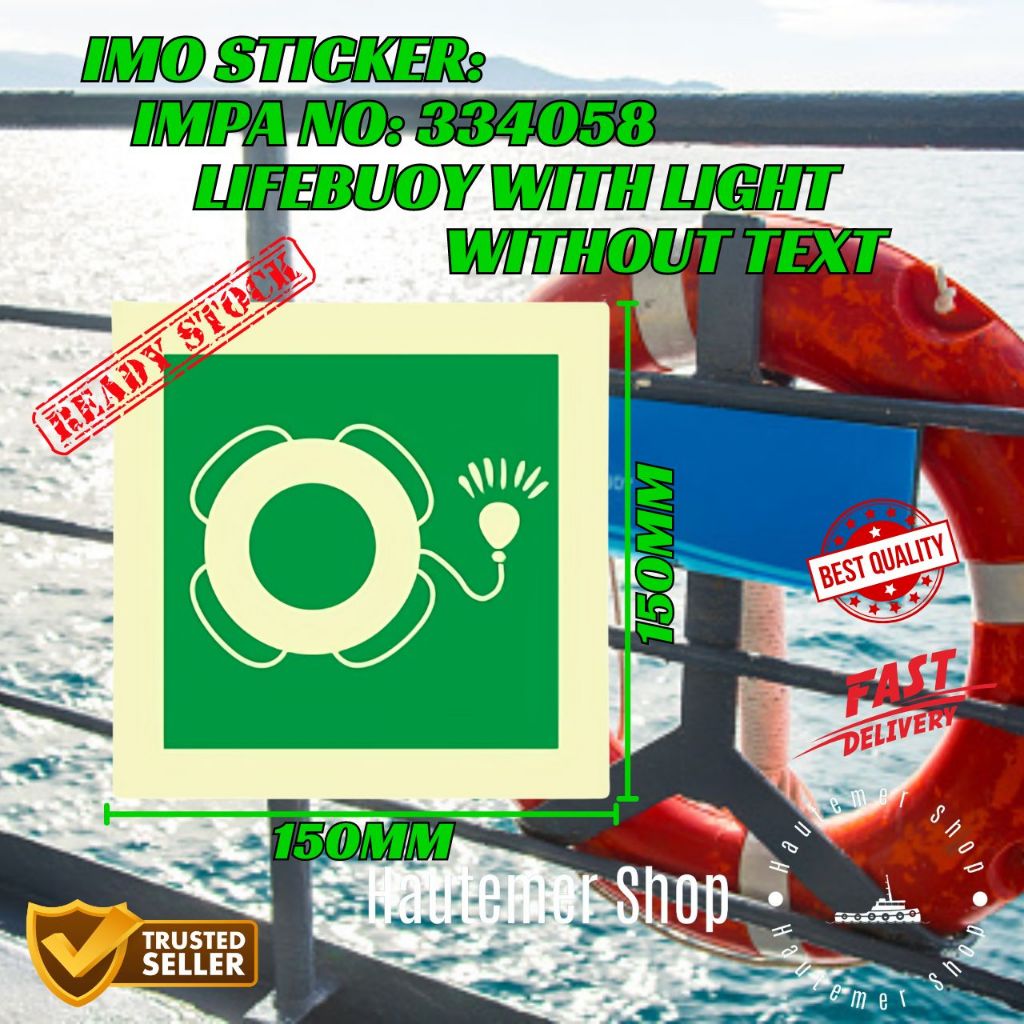 IMO SYMBOL LIFEBUOY WITH LIGHT WITHOUT TEXT 150MM x 150MM | Shopee Malaysia