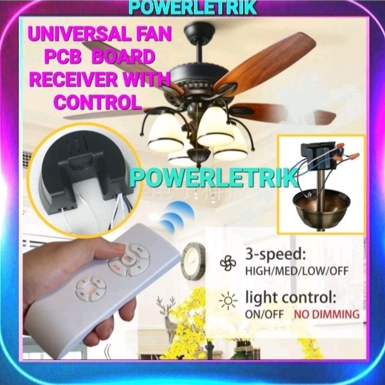 🔥READY STOCK🔥 UNIVERSAL CEILING FAN PCB BOARD RECEIVER WITH REMOTE ...
