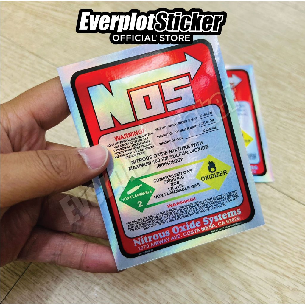 STICKER NOS NITROUS NA043 for 1pc, NOS Nitrous Oxide 10 Lb Bottle Label ...