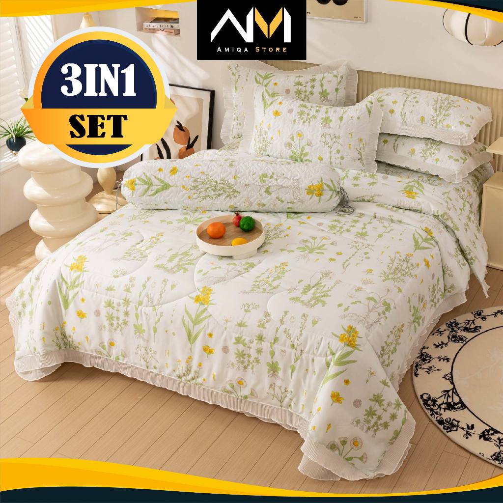 CADAR ROPOL PATCHWORK SET (3IN1) EXCLUSIVE BEDSHEET CADAR QUEEN KING | FULL COTTON MATERIAL ...