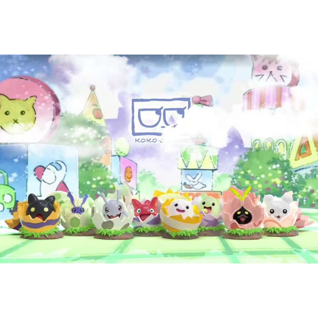KOKO Studio - Baby Stage x8 Digimon Resin Statue GK Anime Figure ...