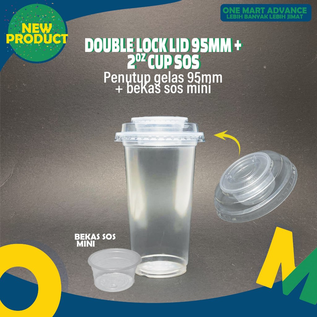 Double Lid 95mm With Sauce Container 2oz / Penutup Double Lock 95mm ...