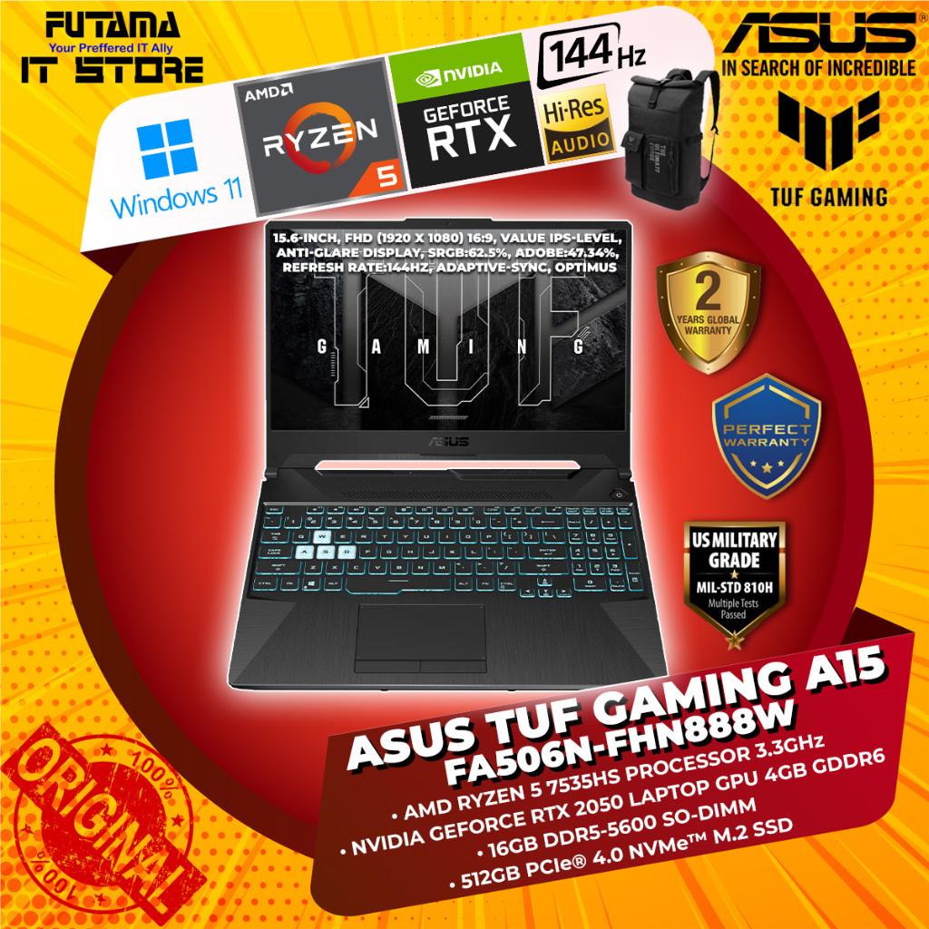 ASUS TUF Gaming A15 (FA506N-FHN888W) - Ryzen 5 7535HS / RTX 2050 / 16GB ...