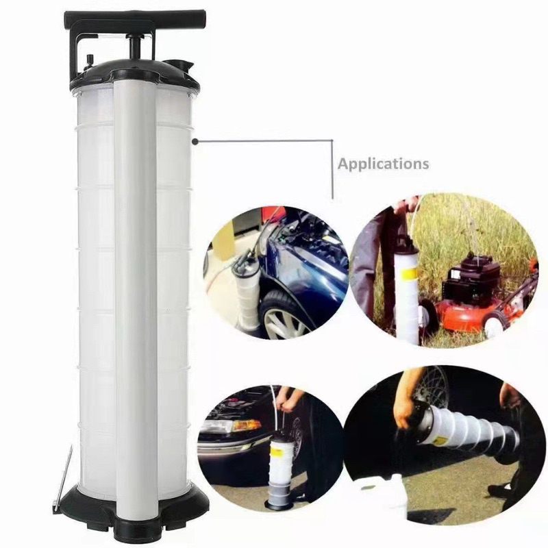 Manual/Pneumatic 9L Engine Oil Fuel Extractor Pump Suction Vacuum Petrol Fluid Transfer Tank ...