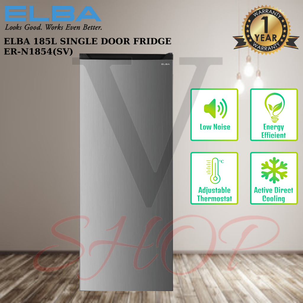 ELBA 185L SINGLE DOOR FRIDGE ER-N1854(SV) | Shopee Malaysia