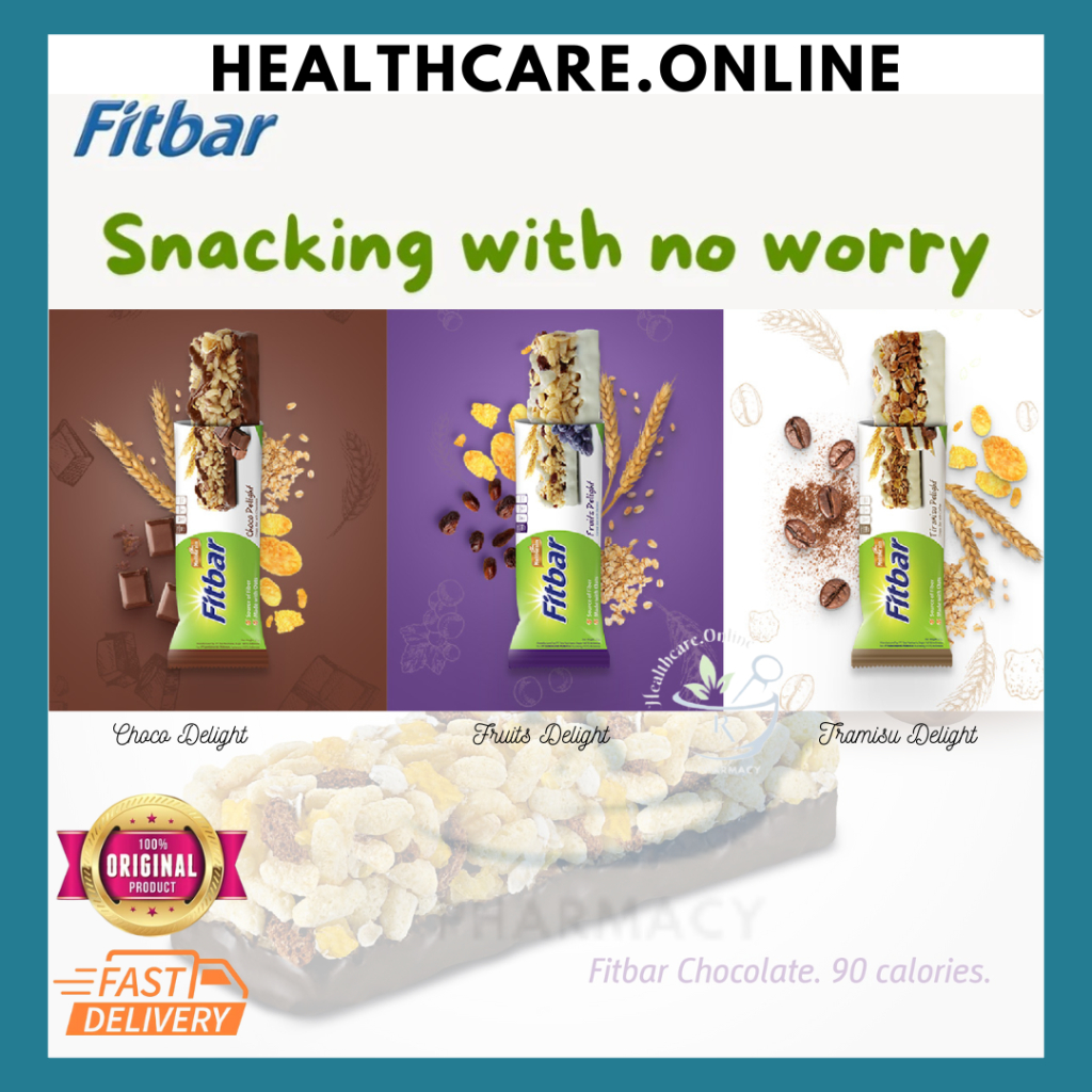 FITBAR HEALTHY MULTIGRAIN CEREAL SNACK BAR 22G PER PACK- FIBER WITH ...