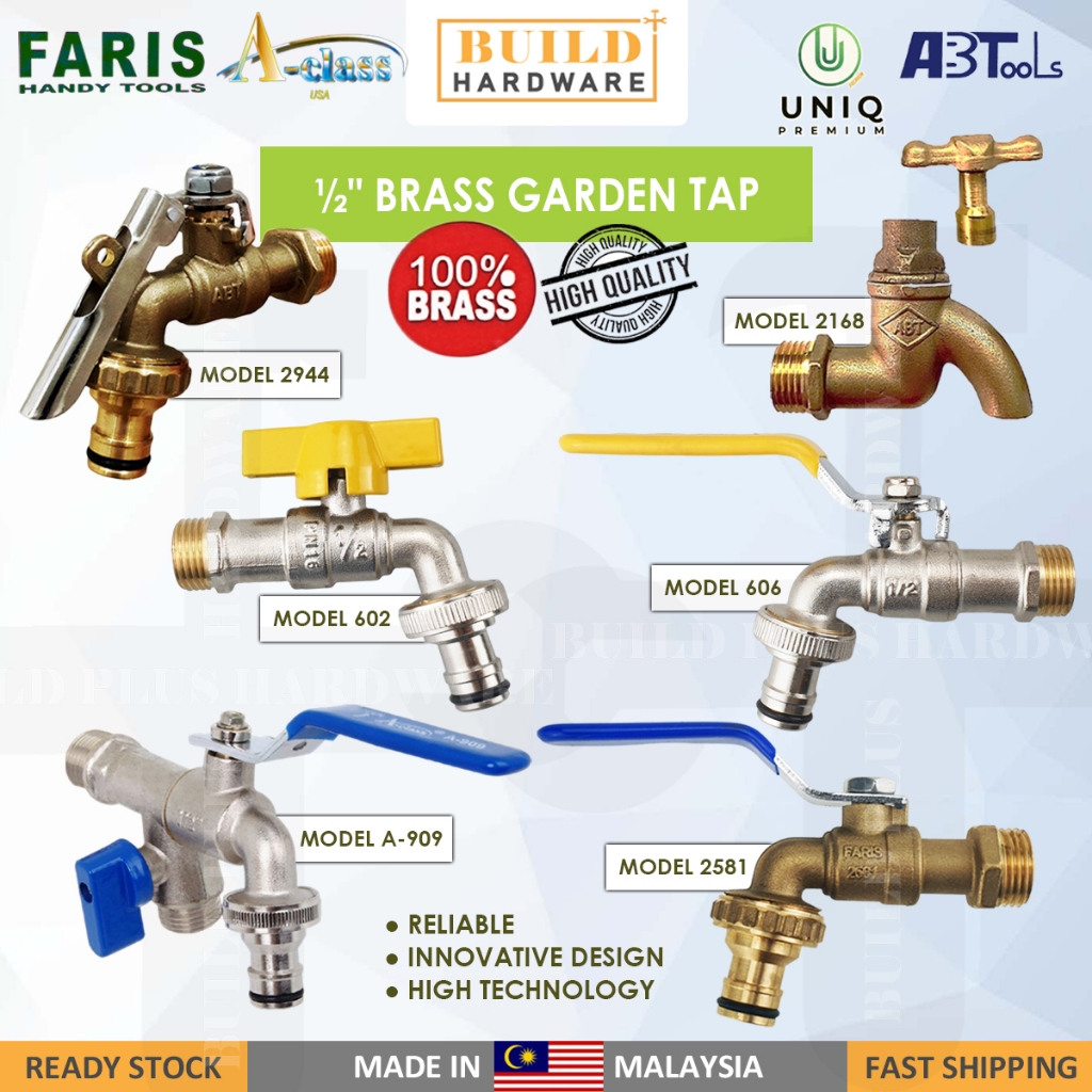 1/2" Brass Key Union Ball Bib Tap Lockable/Loose Key/Handle/2Way Garden ...