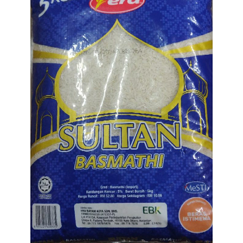 BERAS BASMATHI SULTAN 5KG | Shopee Malaysia