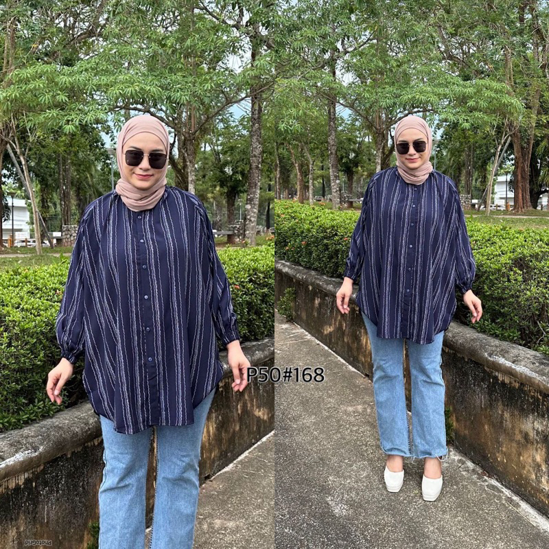HOT BLOUSE🔥BLOUSE BERCORAK F50/BLOUSE LABUH BERCORAK IRONLESS/BLOUSE ...