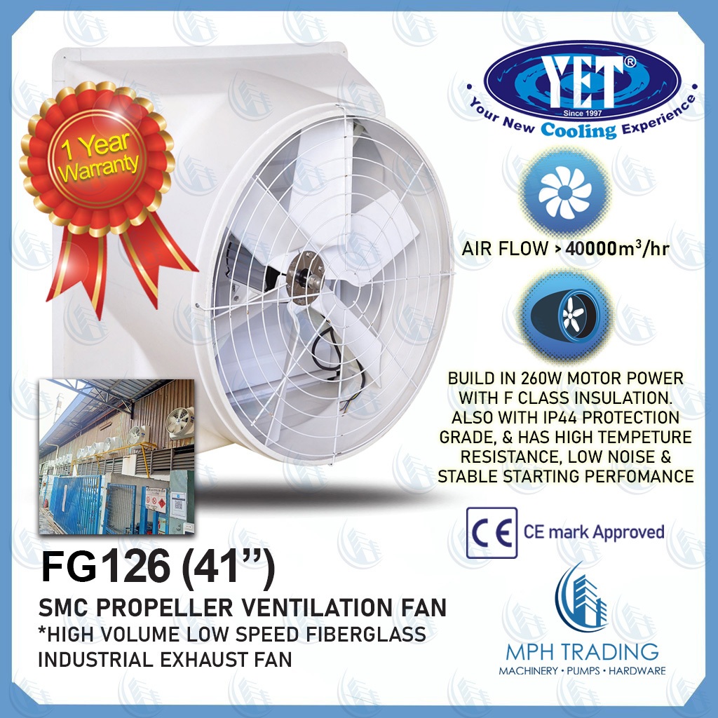 YET FG126 41'' 41 Inch High Volume Low Speed Fiberglass SMC Industrial ...
