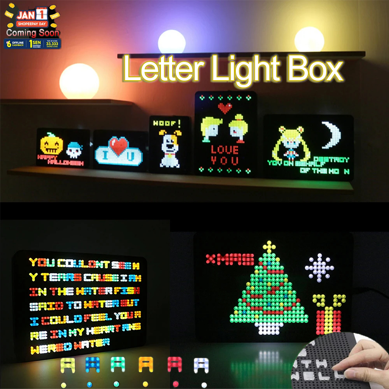 DIY Letter Light Box Glow 6 Colors USB Battery LED Light Box Party ...