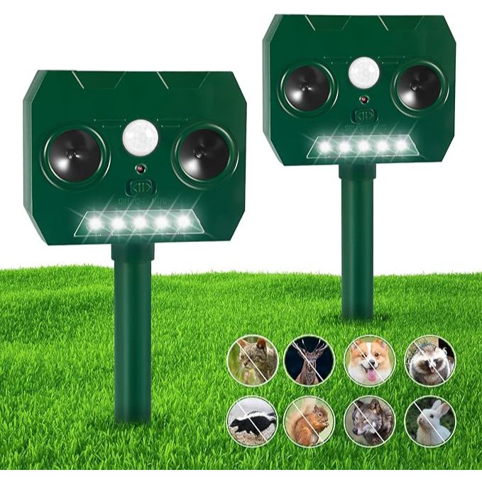 Outdoor Solar Animal Repellent Ultrasonic Solar Powered-Motion ...