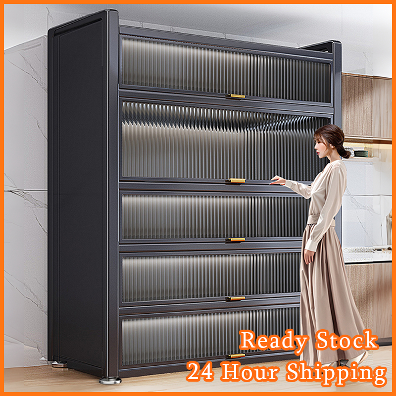 Carbon Steel Kitchen Storage Cabinet Multi-layer Organizer Rack Black ...