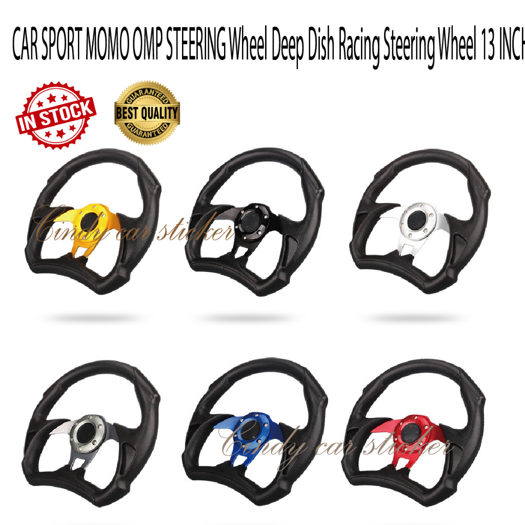 CAR SPORT MOMO OMP STEERING Wheel Deep Dish Racing Steering Wheel 13 INCH | Shopee Malaysia